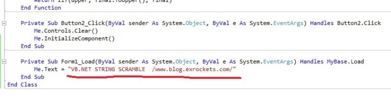 ExRockets Blog | VB.NET SIMPLE STRING OBFUSCATOR SCRAMBLER